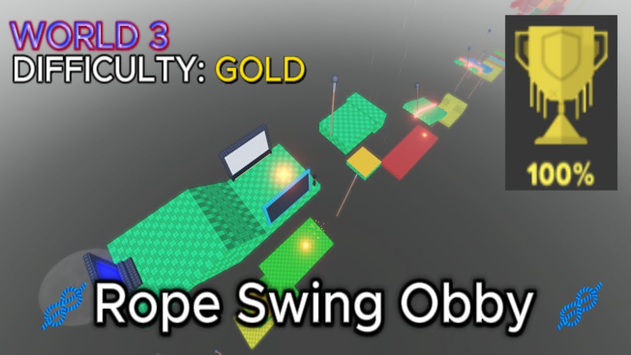 Rope Swing Obby - GOLD (WORLD 3) - YouTube
