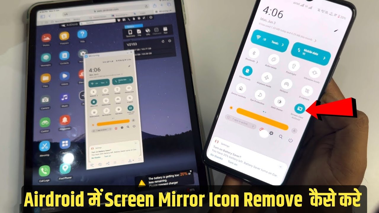 How to Remove Airdroid screen mirror icon from Android Device - YouTube