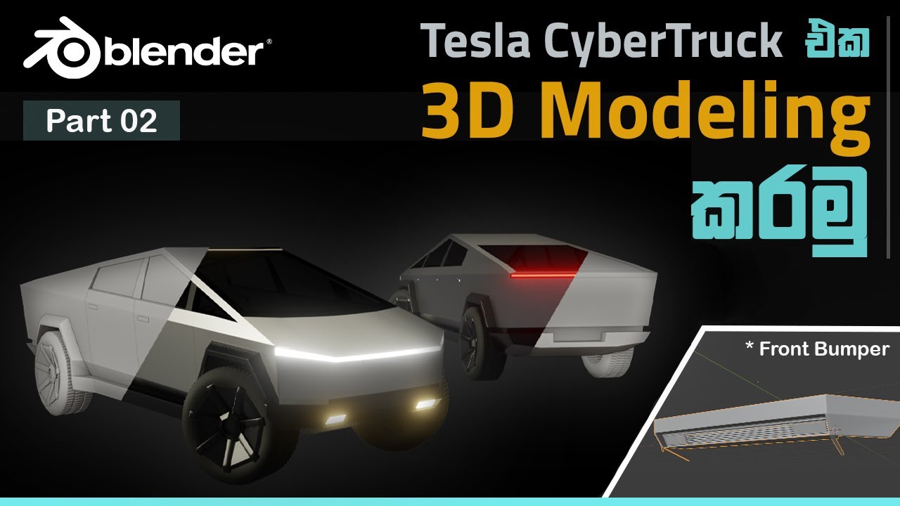 Modeling A Car In Blender With Blueprints | Tesla Cyber Truck 3D ...