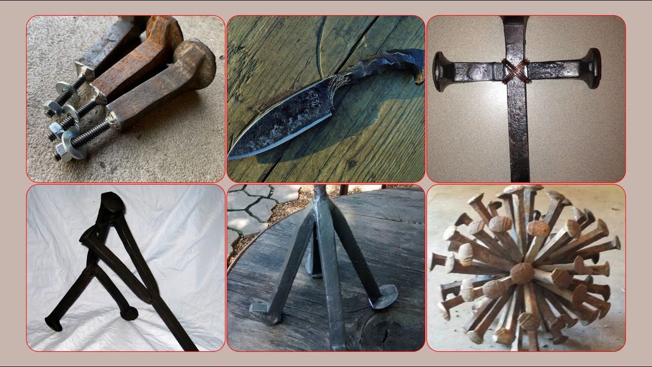 Fun Railroad Spike Welding Projects / scrap metal art - YouTube