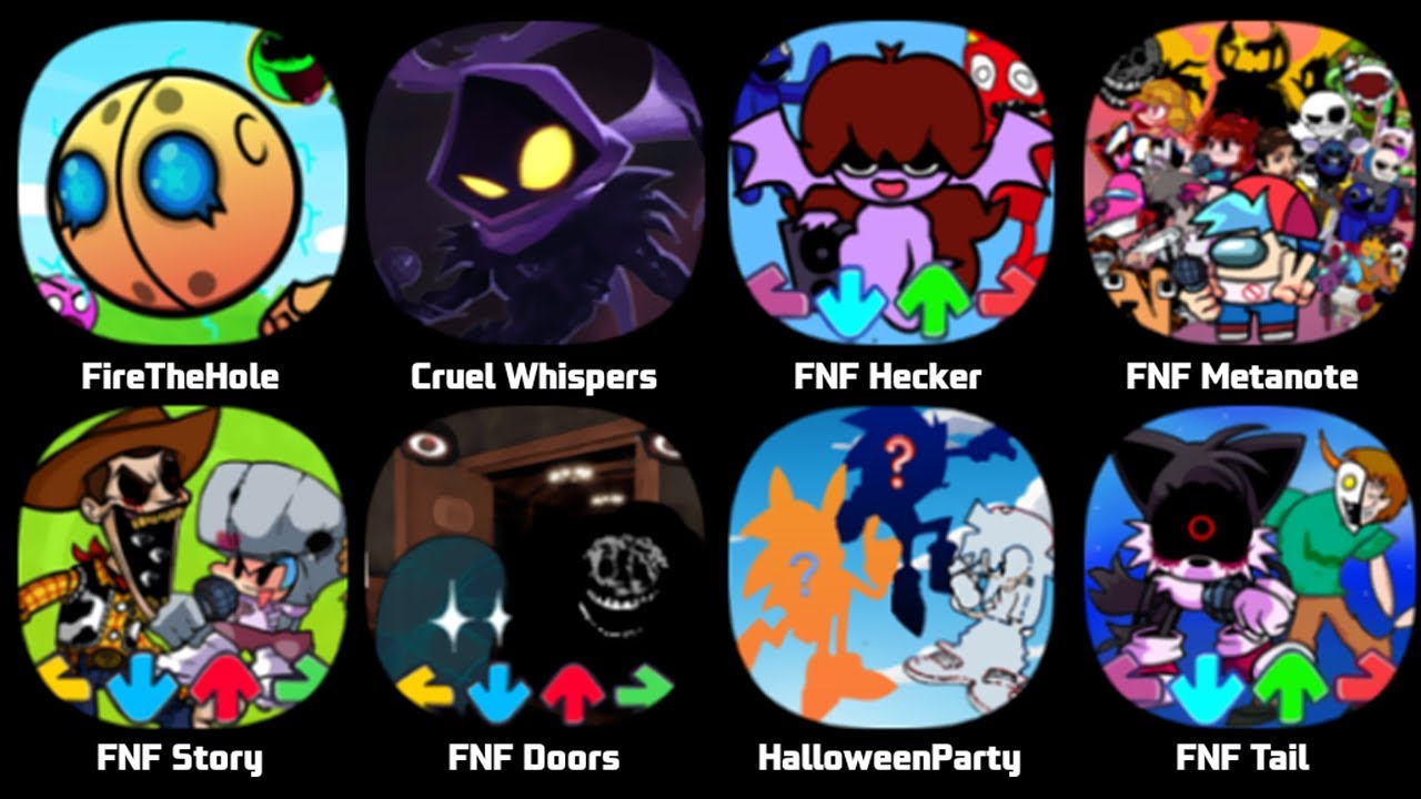 FNF Cruel Whispers, FNF Bright Idea, FNF Silex, FNF Bob, FNF Pokepasta ...