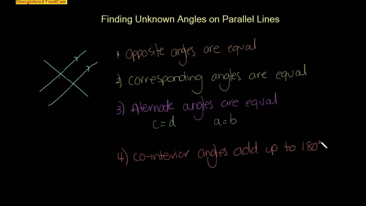 Finding unknown angles on parallel lines - YouTube
