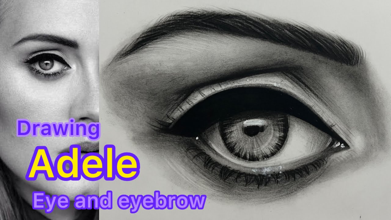 How to Draw Adele's Eyes and Eyebrows 🎨 | Step by Step with Love for Adele! ️| #viralvideo # ...