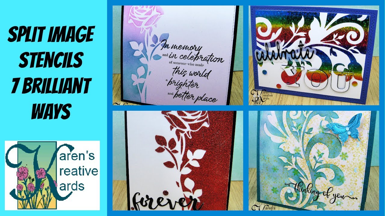 How Create Simple Gorgeous Cards With Split Image Stencils - YouTube