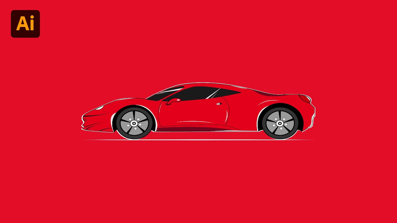 Adobe Illustrator Tutorial - How to Draw a Flat Vector Car Illustration ...