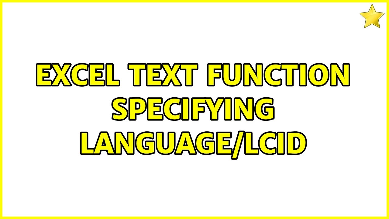 Excel text function specifying language/LCID - YouTube