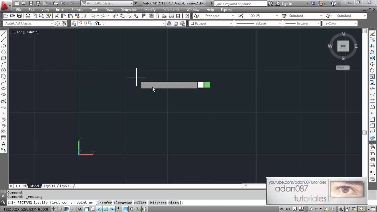 Autocad crear un rectangulo - YouTube