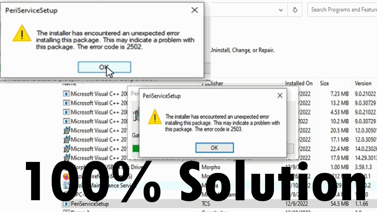 The Installer Has Encountered An Unexpected Error Installing This