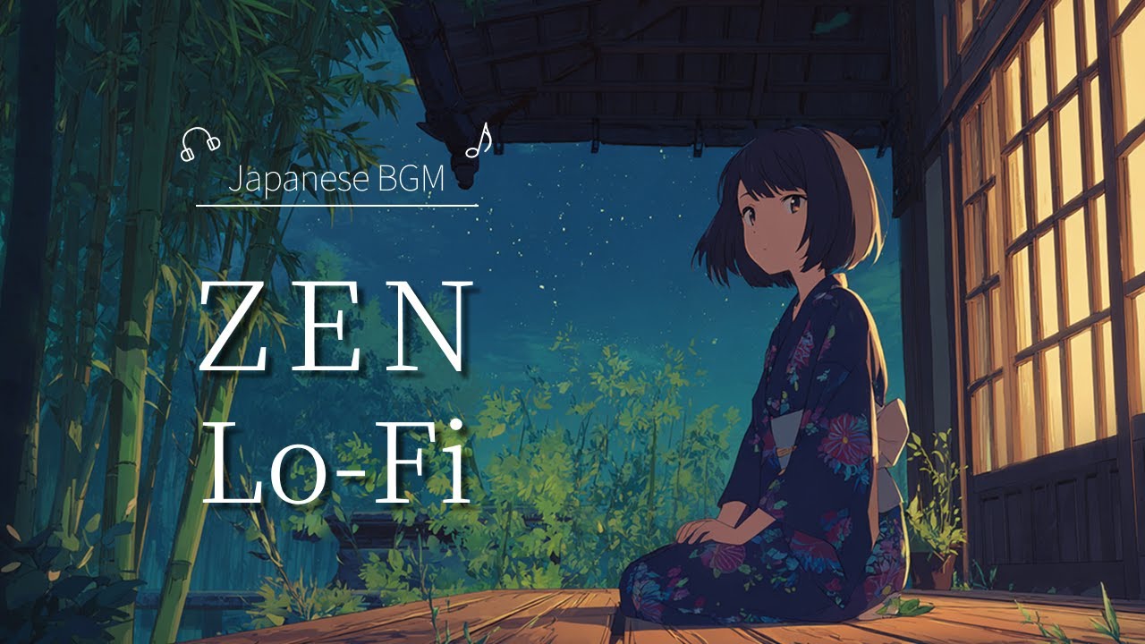 Zen Lo-Fi ｜ Moonlit Bamboo Veranda ｜ 3 Hours Japanese BGM - YouTube