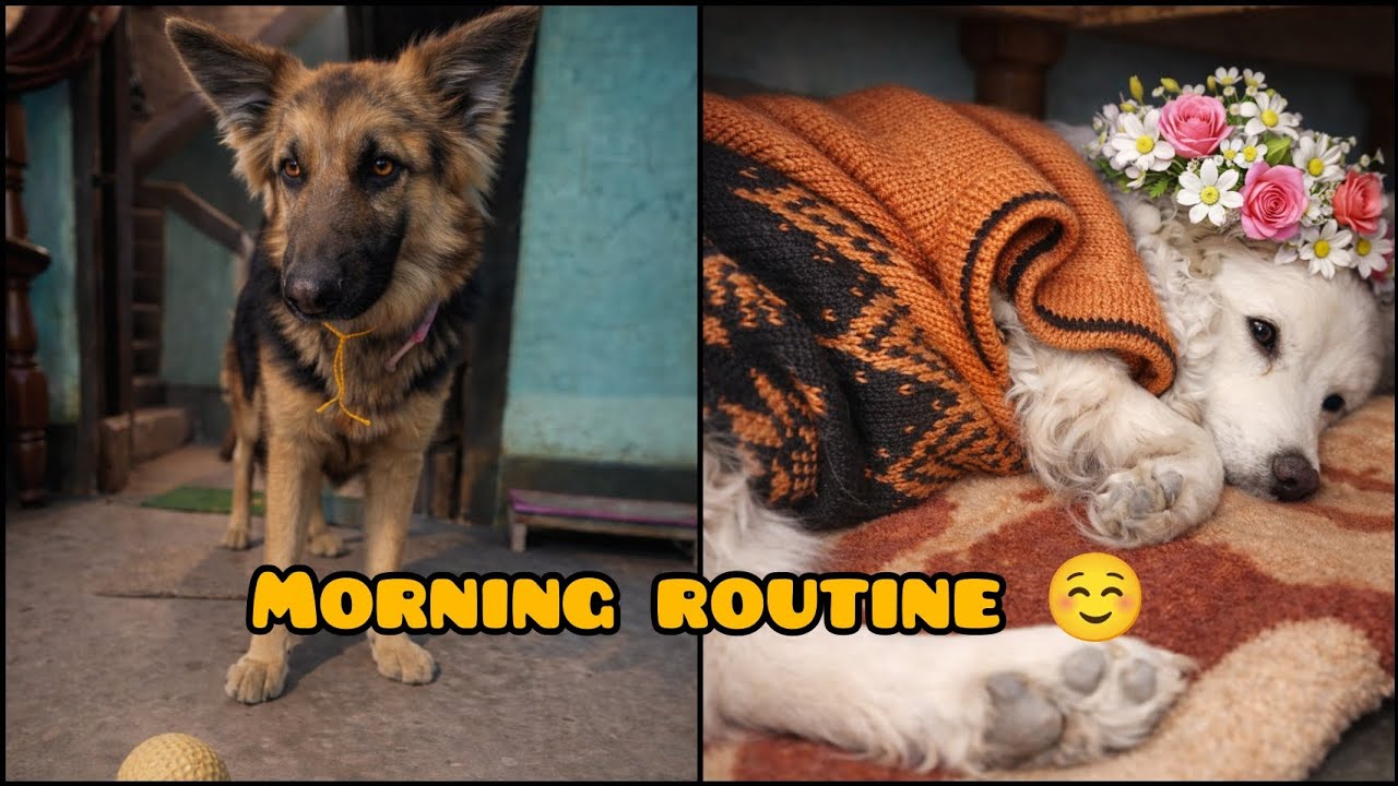 Morning routine with my tow dogs 🐕🐕🤣 - YouTube