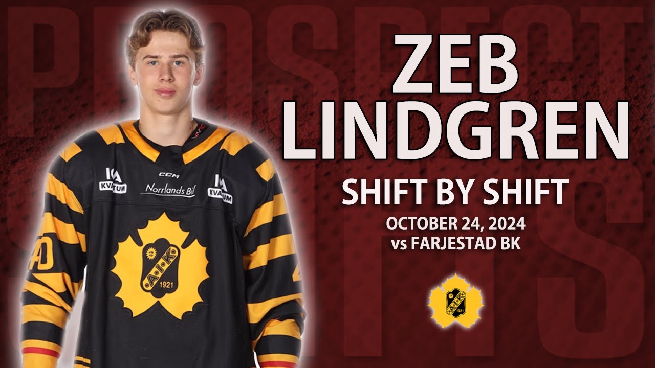 Zeb Lindgren vs Färjestad BK | Oct 24 2024 | SHL Debut - YouTube