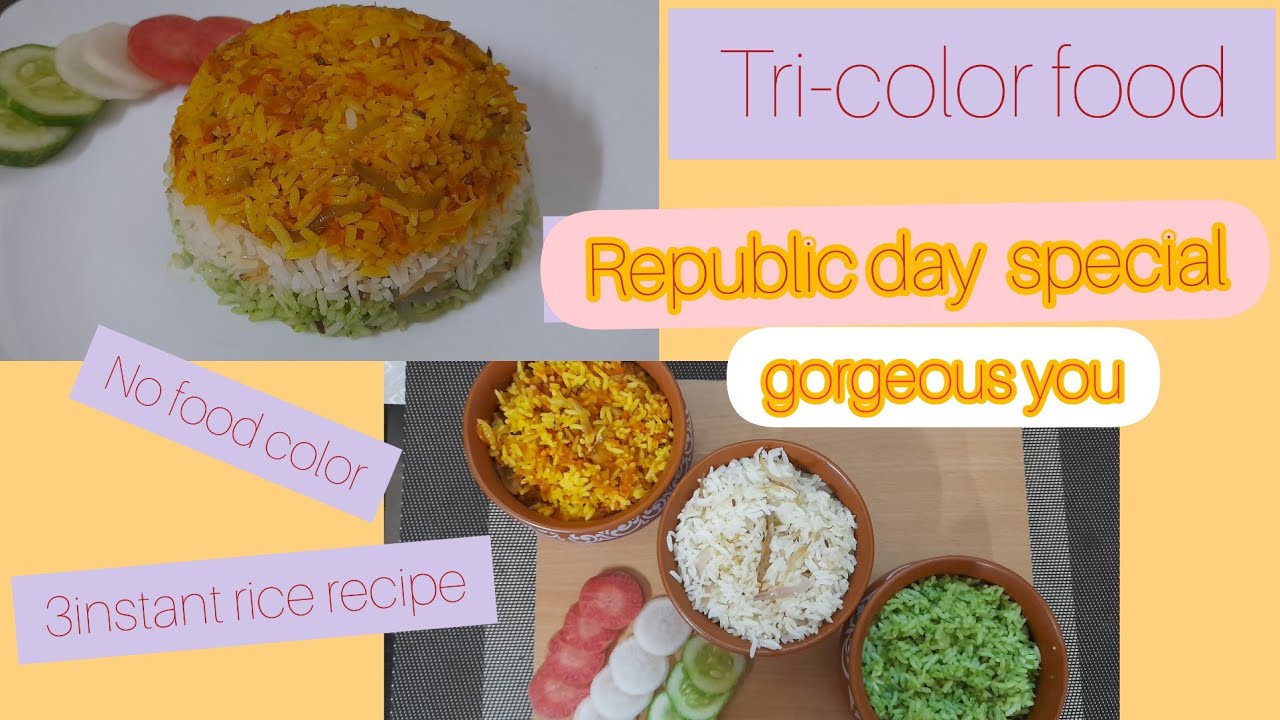 Tri color rice recipe | Republic day special |3Instant rice recipes ...