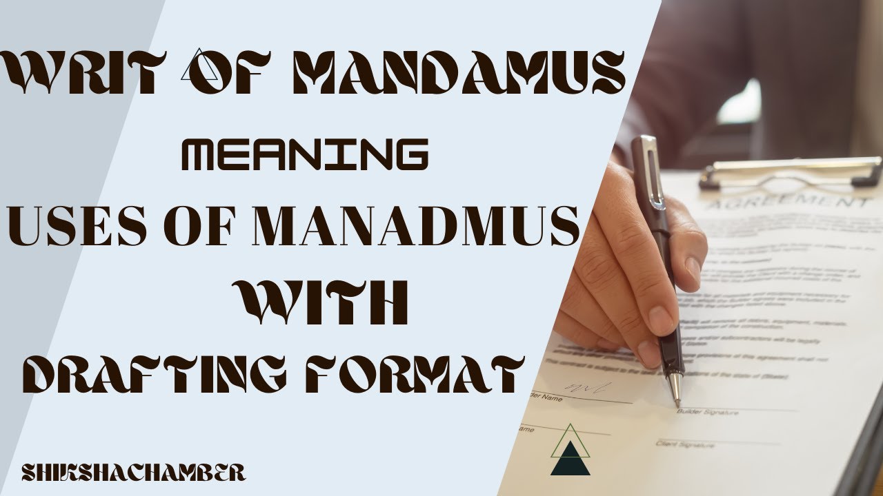 Writ of Mandamus: Drafting & Basic Details!! - YouTube