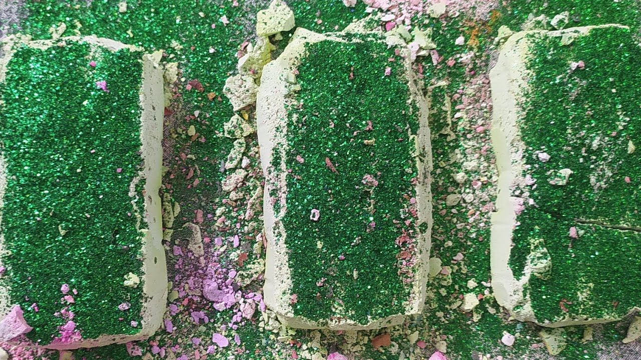 Soft green loaf of gymchalk with glitter@WandererASMR#gymchalkasmr # ...