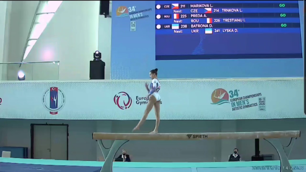 Andreea Preda - 2020 European Gymnastics Championships- Beam Quals ...
