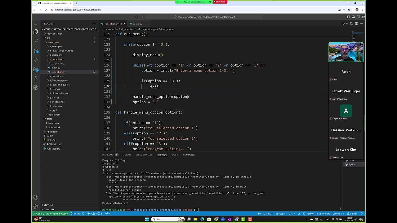 092424 COSC 1336 Python while loop data validation - YouTube