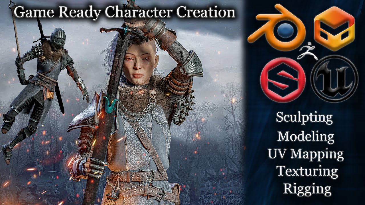 Blender - Character modeling for game - Creation Process Final Part ...