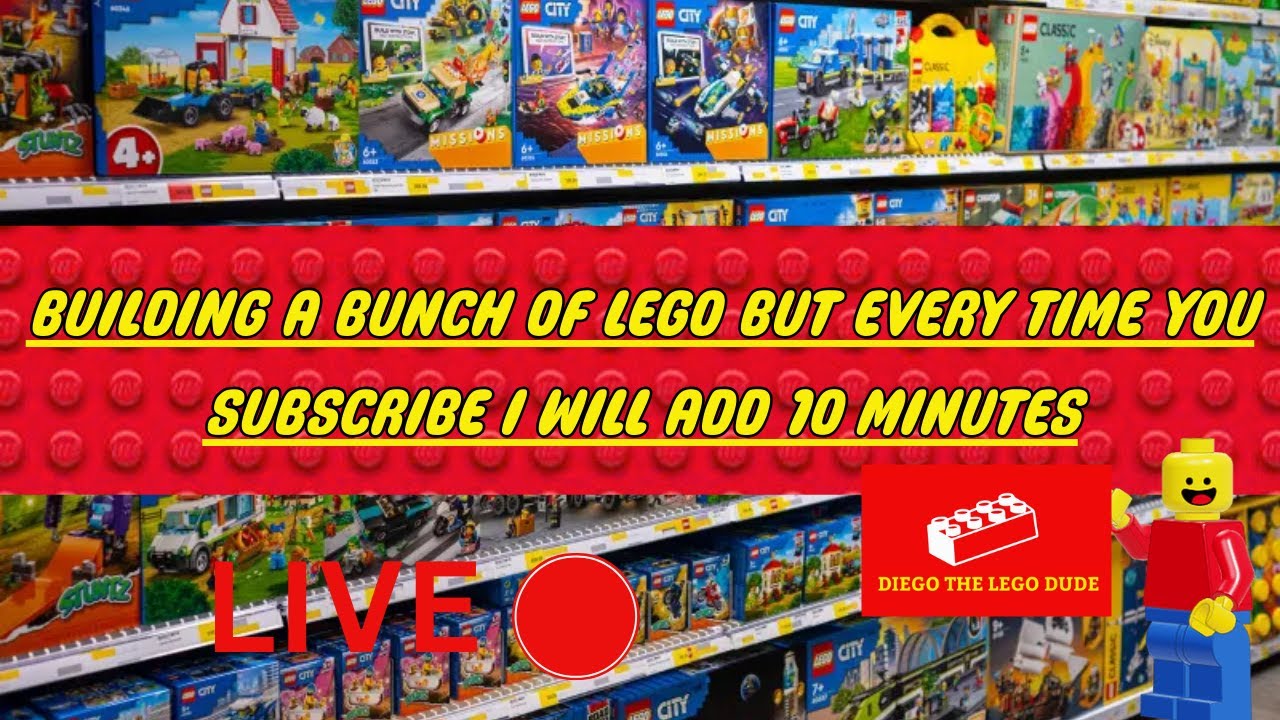 Building A Bunch Of LEGO But Every Subscriber Adds 10 minutes - YouTube