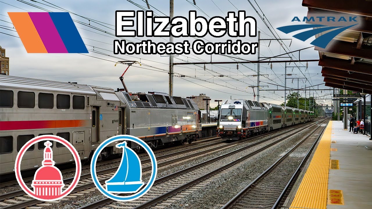 Amtrak and New Jersey Transit at Elizabeth on the Northeast Corridor ...