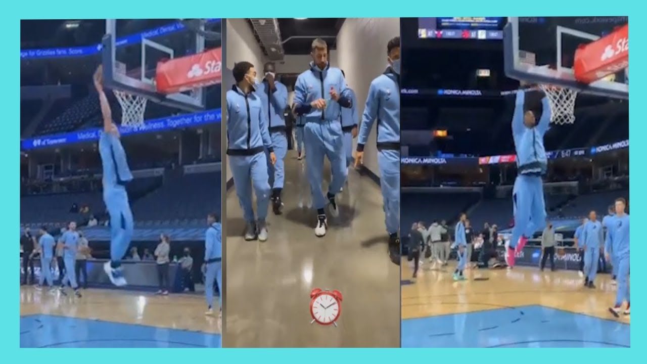 JA MORANT & THE GRIZZLIES PREGAME WORKOUT !! NBA WARM UP DUNKS 💯 - YouTube