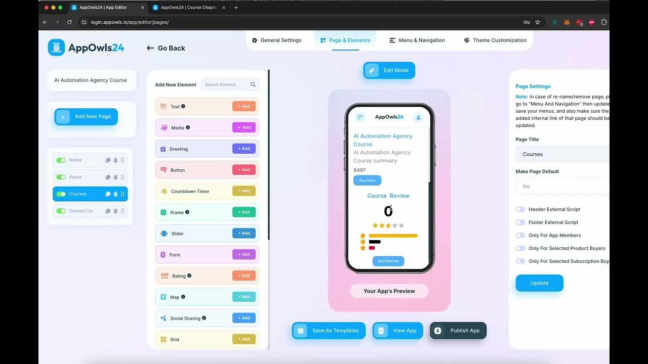 AppOwls24 Demo: Create Local Business, Professional iOS, and Android Apps Effortlessly #nocode ...