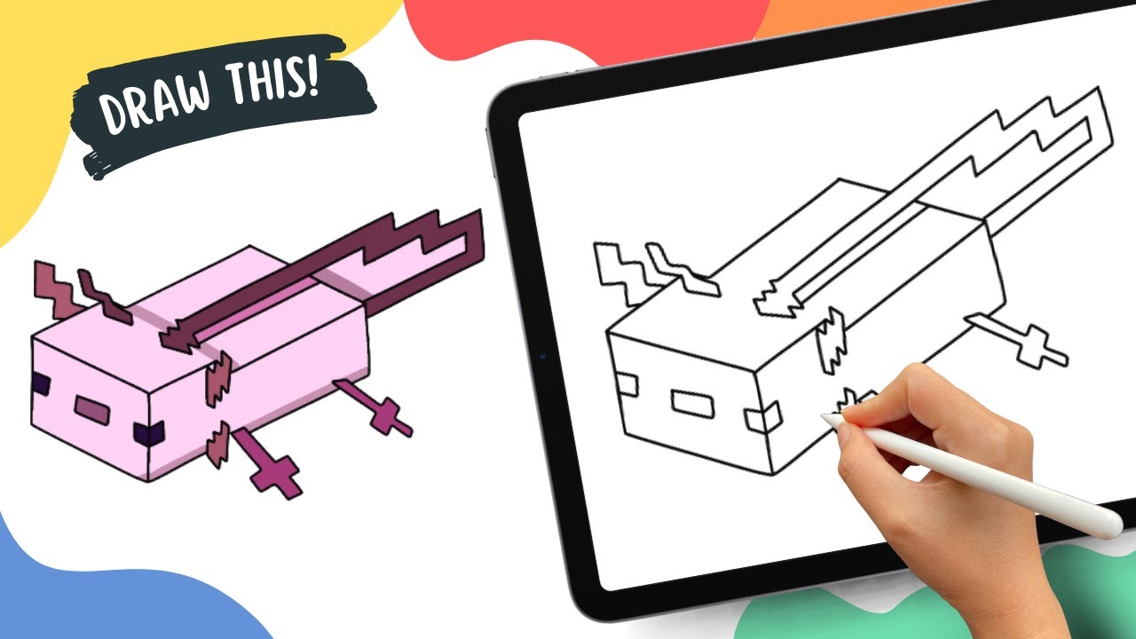 Axolotl | Minecraft Cartoon Drawing - YouTube