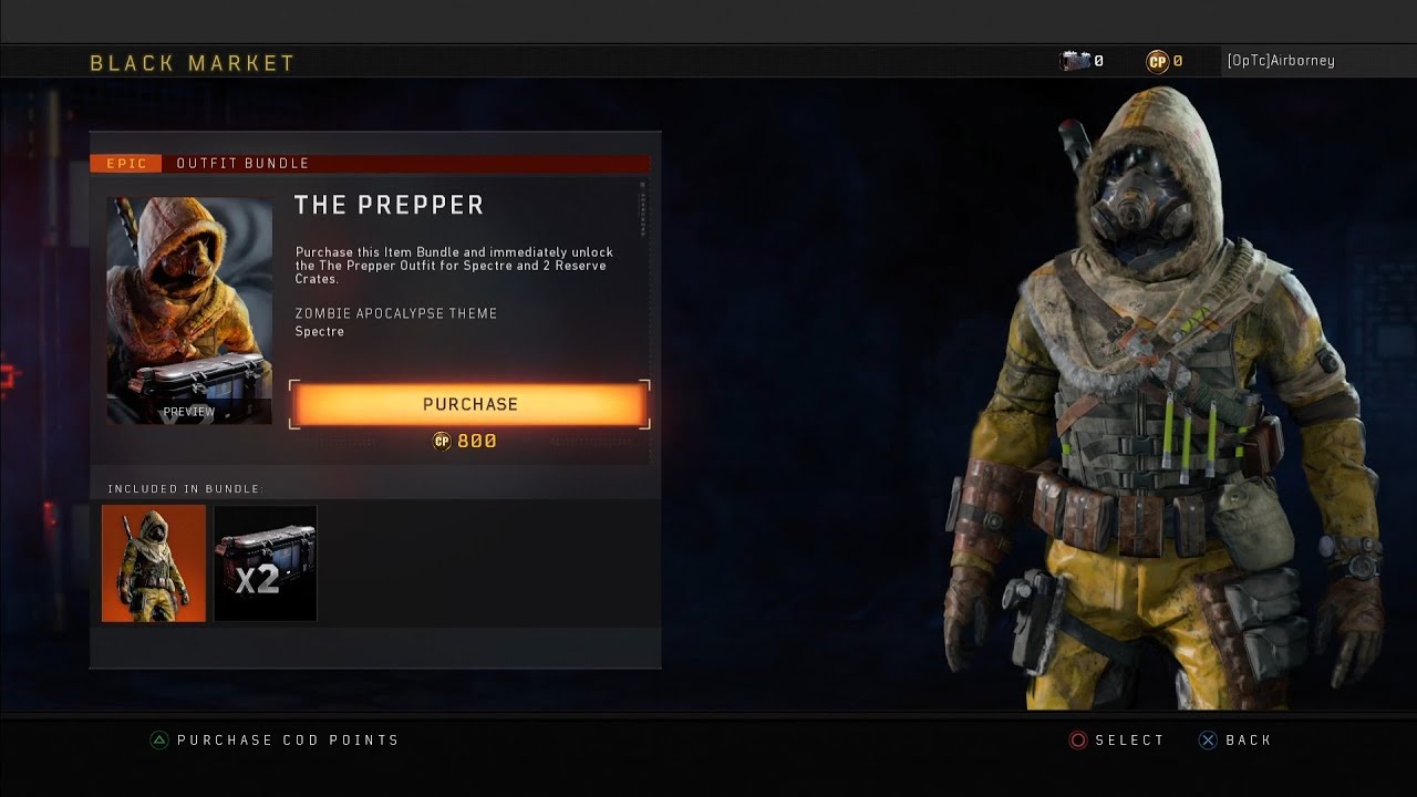 Black Ops 4 New Spectre The Prepper Outfit Showcase - YouTube