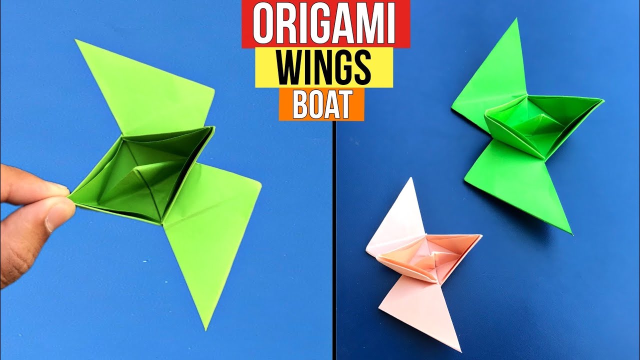 How to Make an Origami Wing Boat in 2 Minutes / Paper Boat / Origami ...