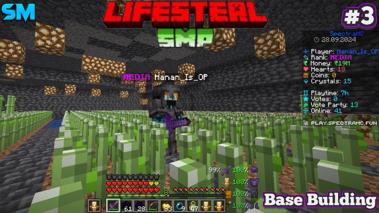 Base Building In Spectra MC Season 4 | Minecraft Lifesteal SMP | @dark ...
