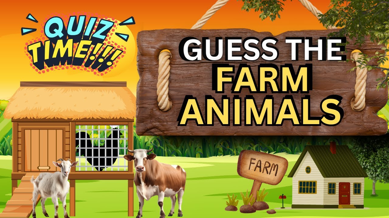 Guess The Farm Animal From Their Shadow. | Quiz Game For Kids | Animal ...