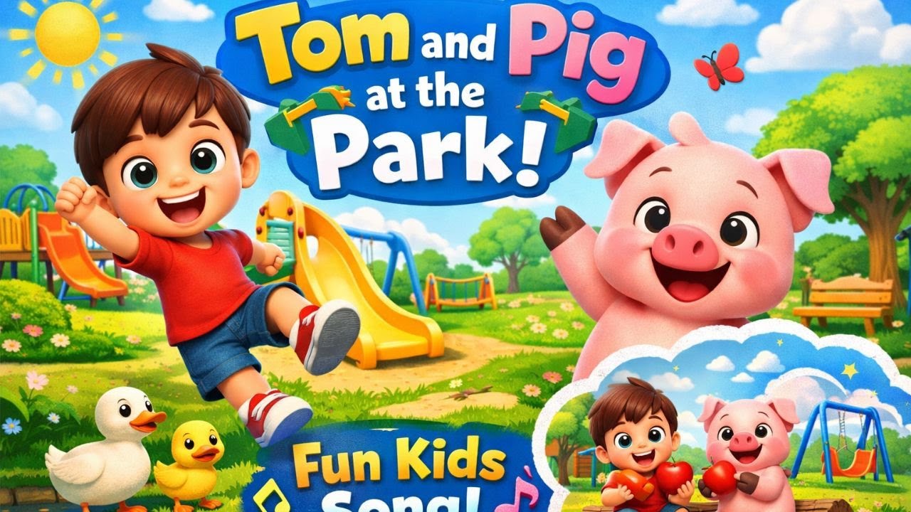 Tom and Pig at the Park | Fun Kids Nursery Rhyme Song - YouTube