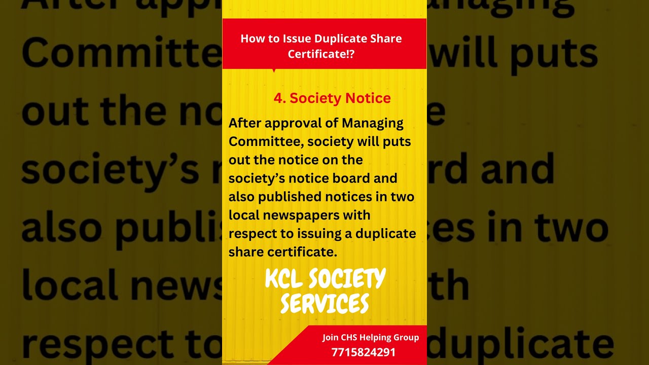 How To Issue Duplicate Share Certificate Housing Society YouTube How To Issue Duplicate Share Certificate Housing Society YouTube