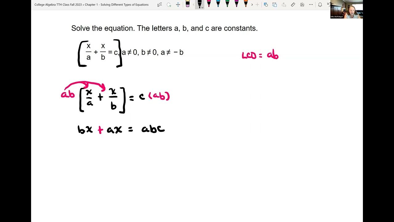 Solving a Linear Equation for One Variable When There are Multiple Variables - YouTube