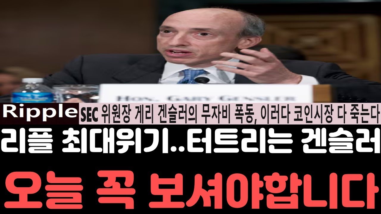 리플전망 리플 Sec위원장 게리겐슬러의 말 한마디에 전세계가 놀란 이유는 설마 오늘 영상은 꼭 보셔야합니다 리플전망 리플호재 리플급등 리플코인 리플소송
