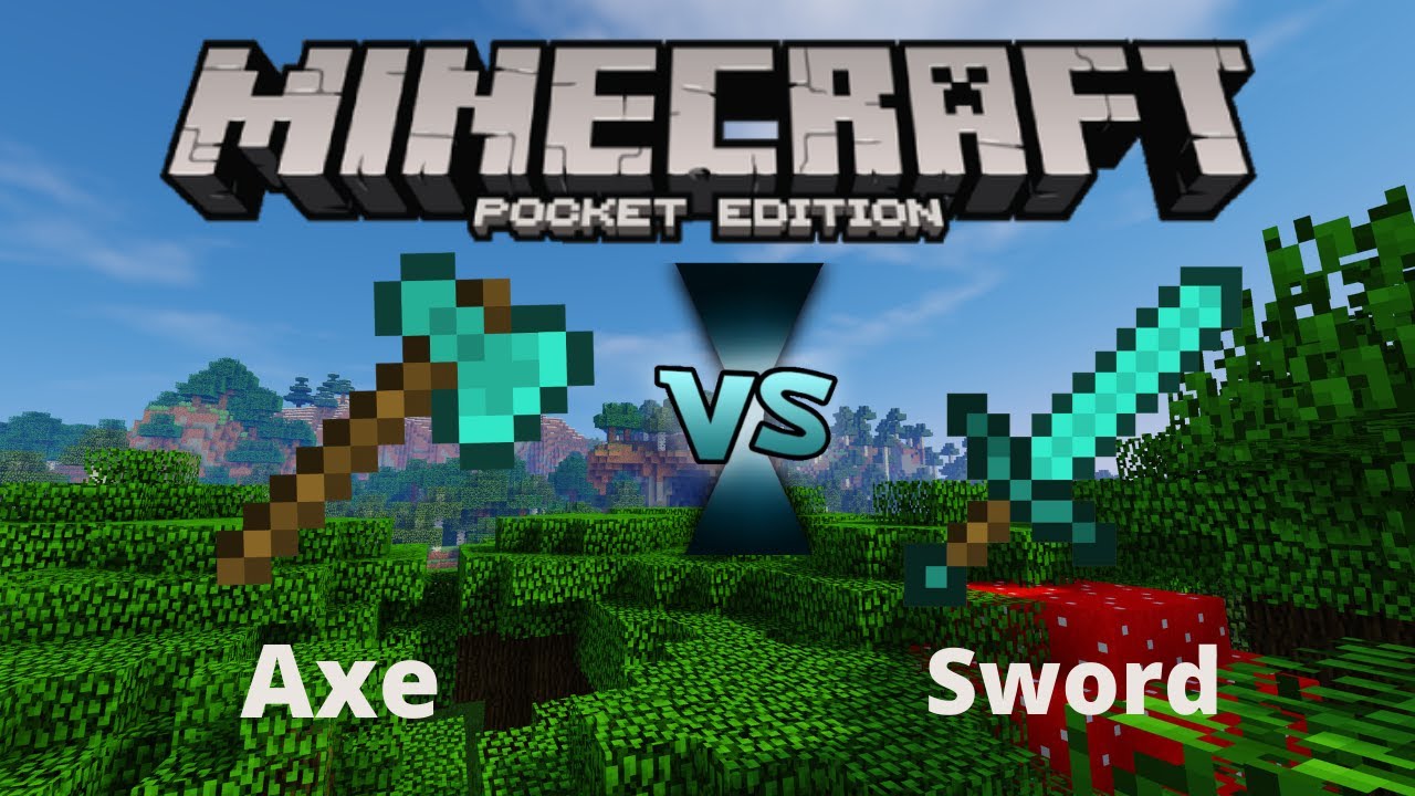 SWORDS VS AXES IN MINECRAFT BEDROCK EDITION 🔥 (MCPE/NINTENDO/PC) - YouTube