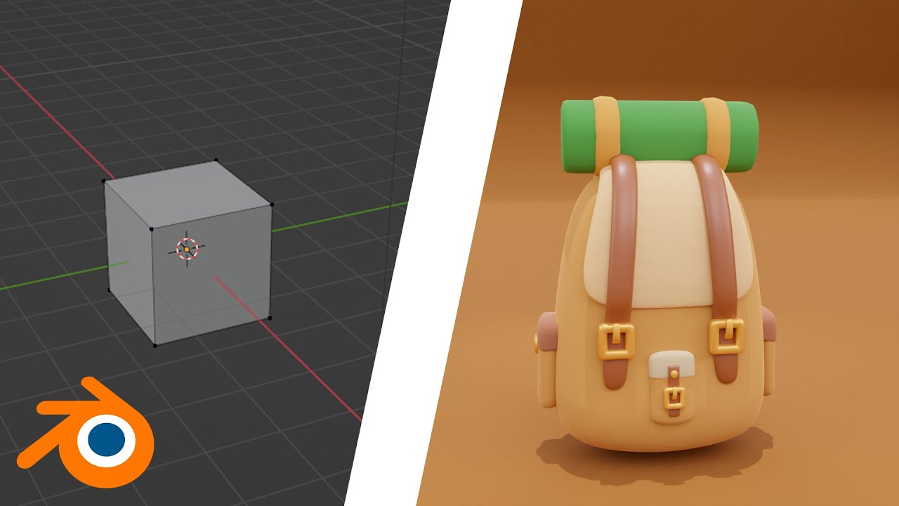 Створення рюкзака в Blender | Creating a backpack in Blender Timelapse ...