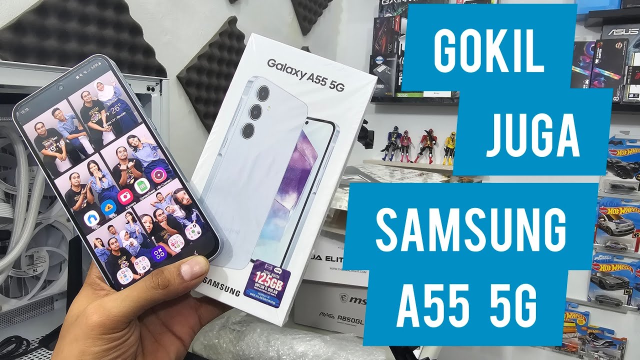 Samsung A55 5G ICE BLUE - Unboxing - YouTube