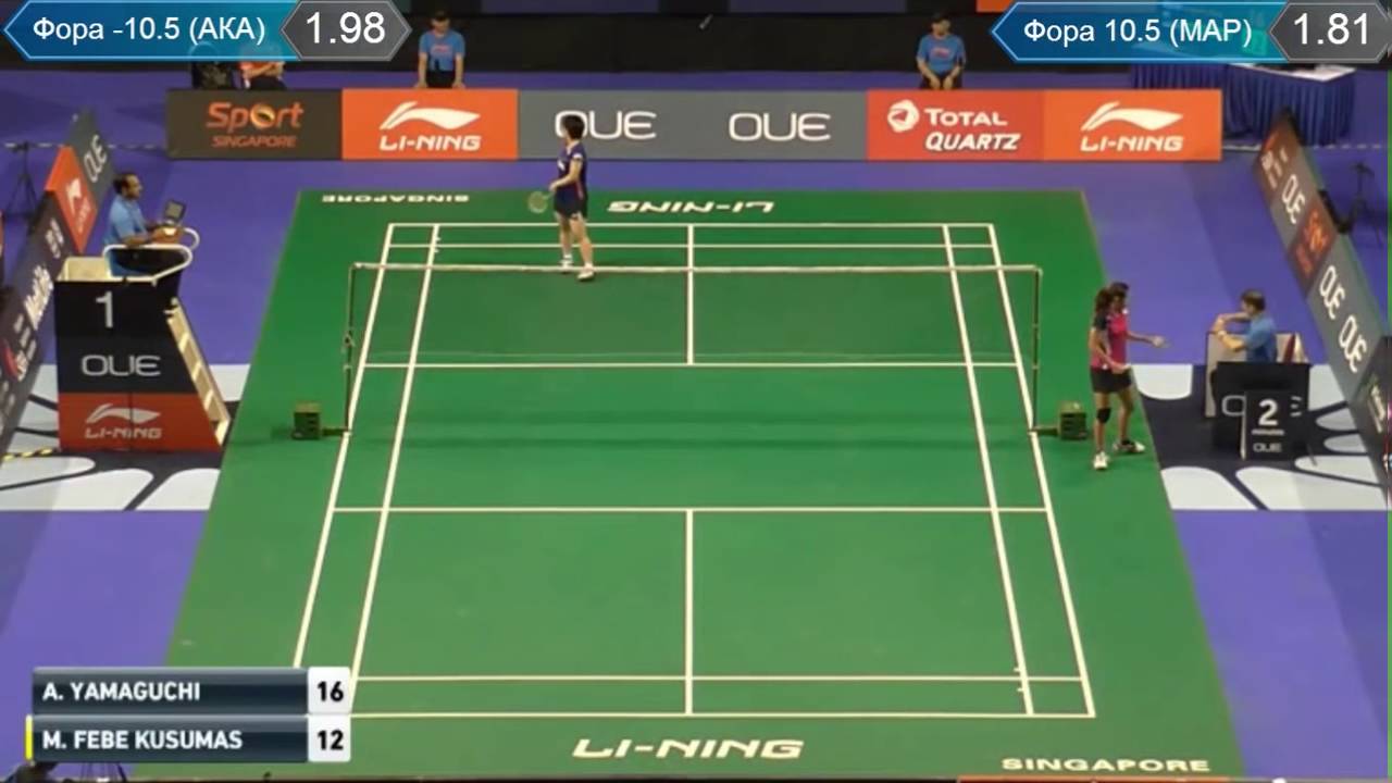 2016 Singapore Open SS WS R32 Maria Febe Kusumastuti vs Akane Yamaguchi ...