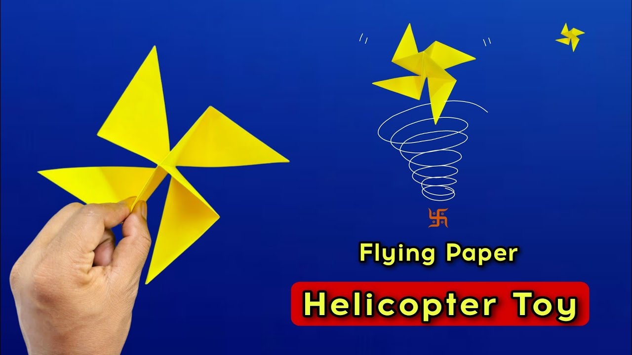 helicopter flying toy (om), best paper flying toy, how to make paper ...