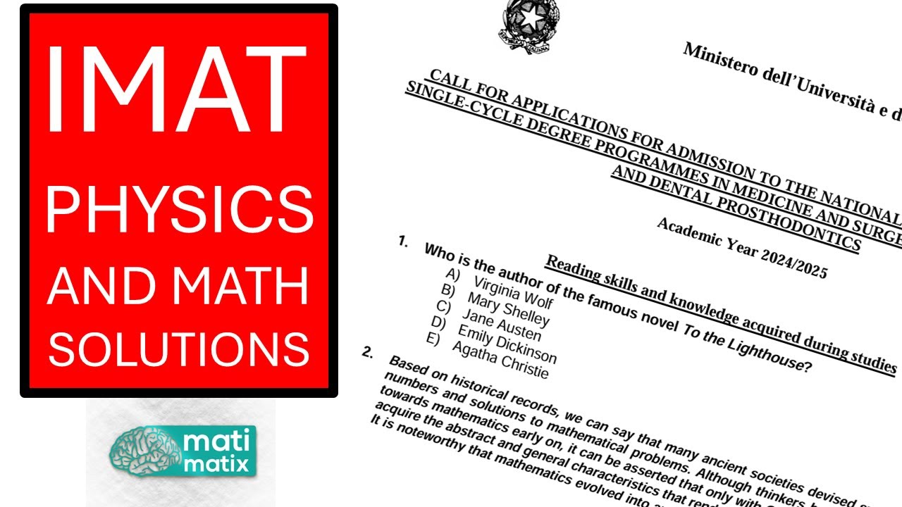 IMAT physics and math solutions: Year 2024 Q58 - YouTube