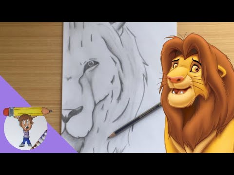 Drawing Realistic Simba, From Lion King - YouTube