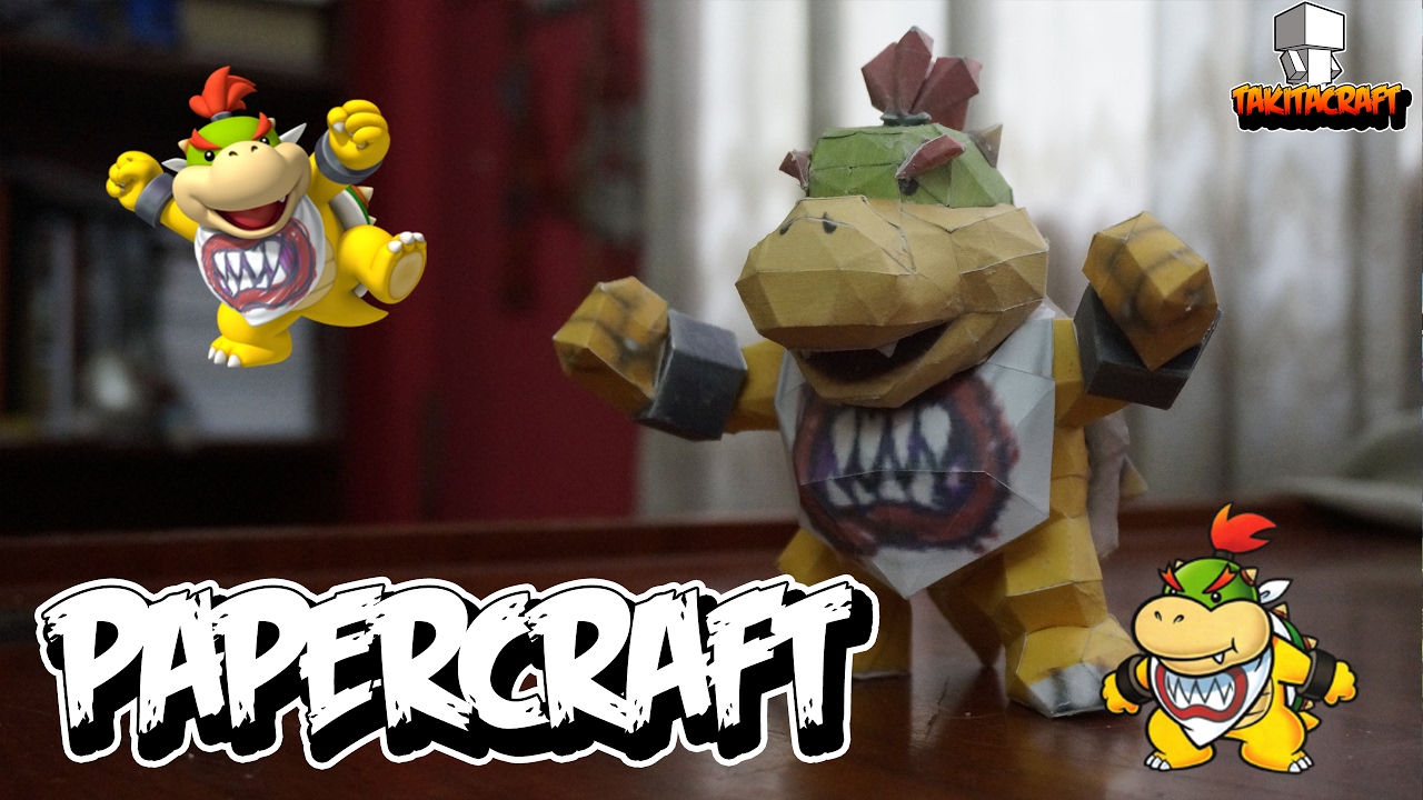 Papercraft bowser jr + Plantillas Links - YouTube
