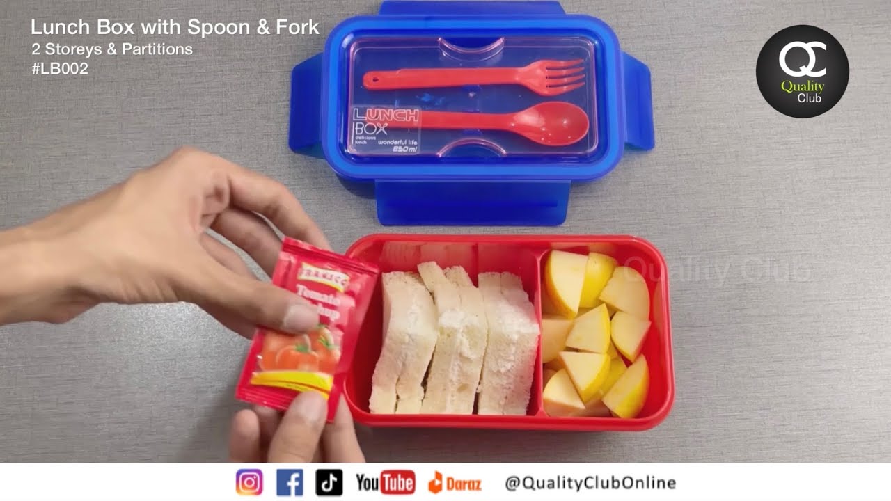 School Lunch Box for Kids with Partitions, Spoon & Fork in Pakistan ...