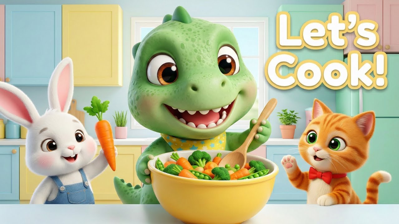 Dino Learns to Cook | Baby Dinosaur Cooking Skills for Kids - YouTube