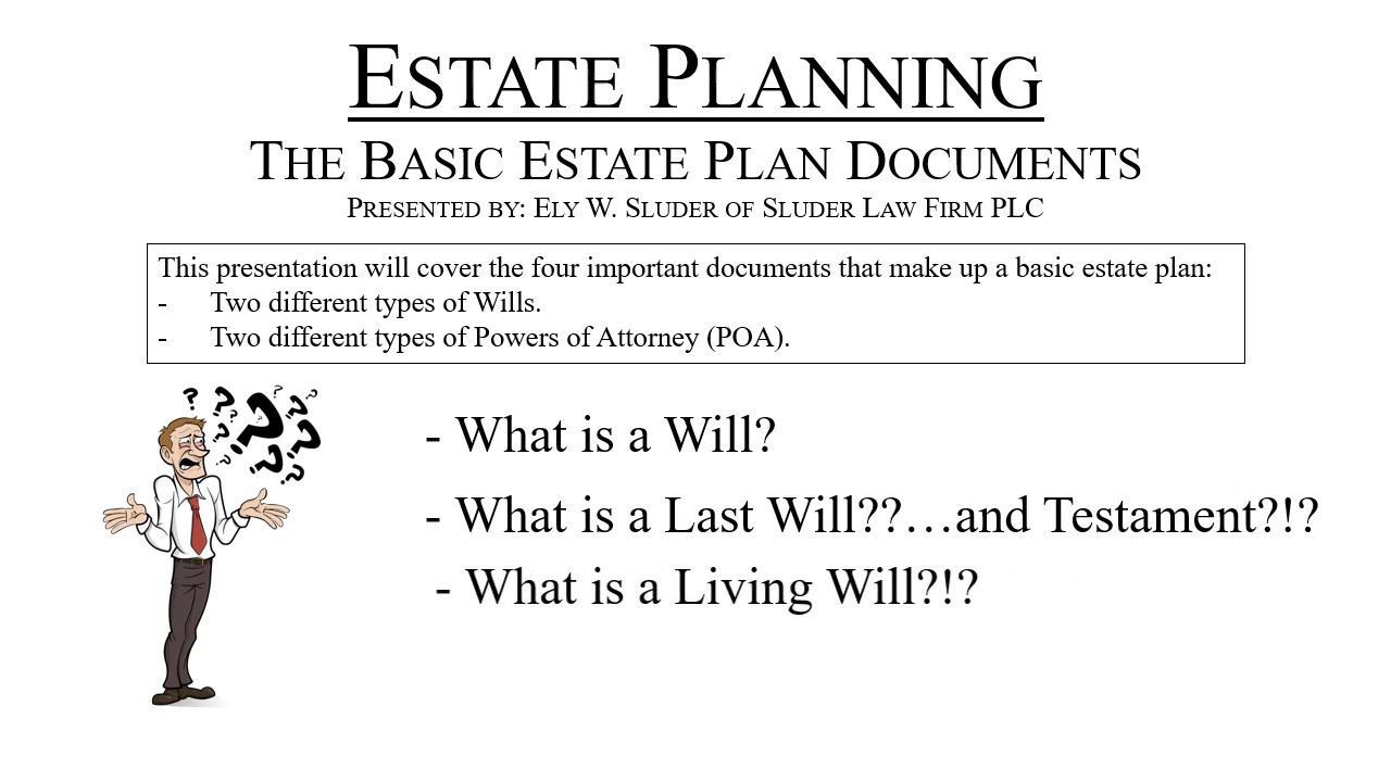 The Documents in a Basic Estate Plan - YouTube