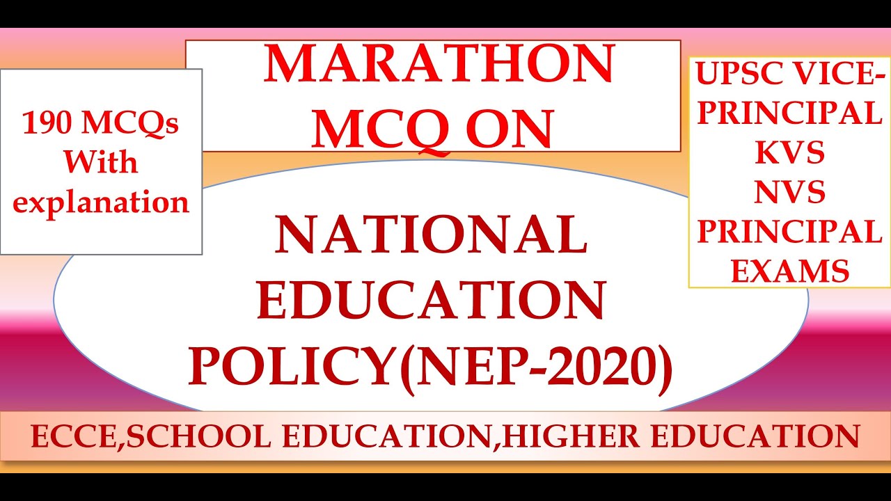 MARATHON MCQ ON "NATIONAL EDUCATION POLICY(NEP-2020)" - YouTube