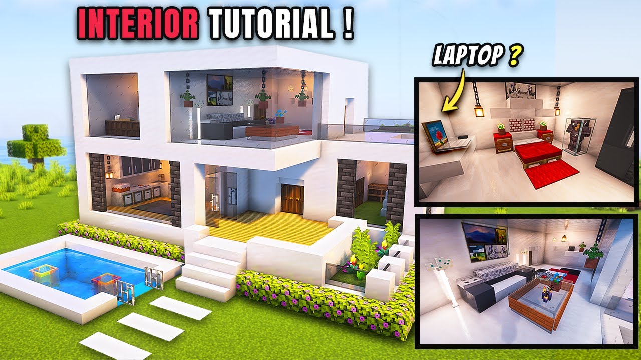 Minecraft: Modern House Interior Tutorial !! - YouTube