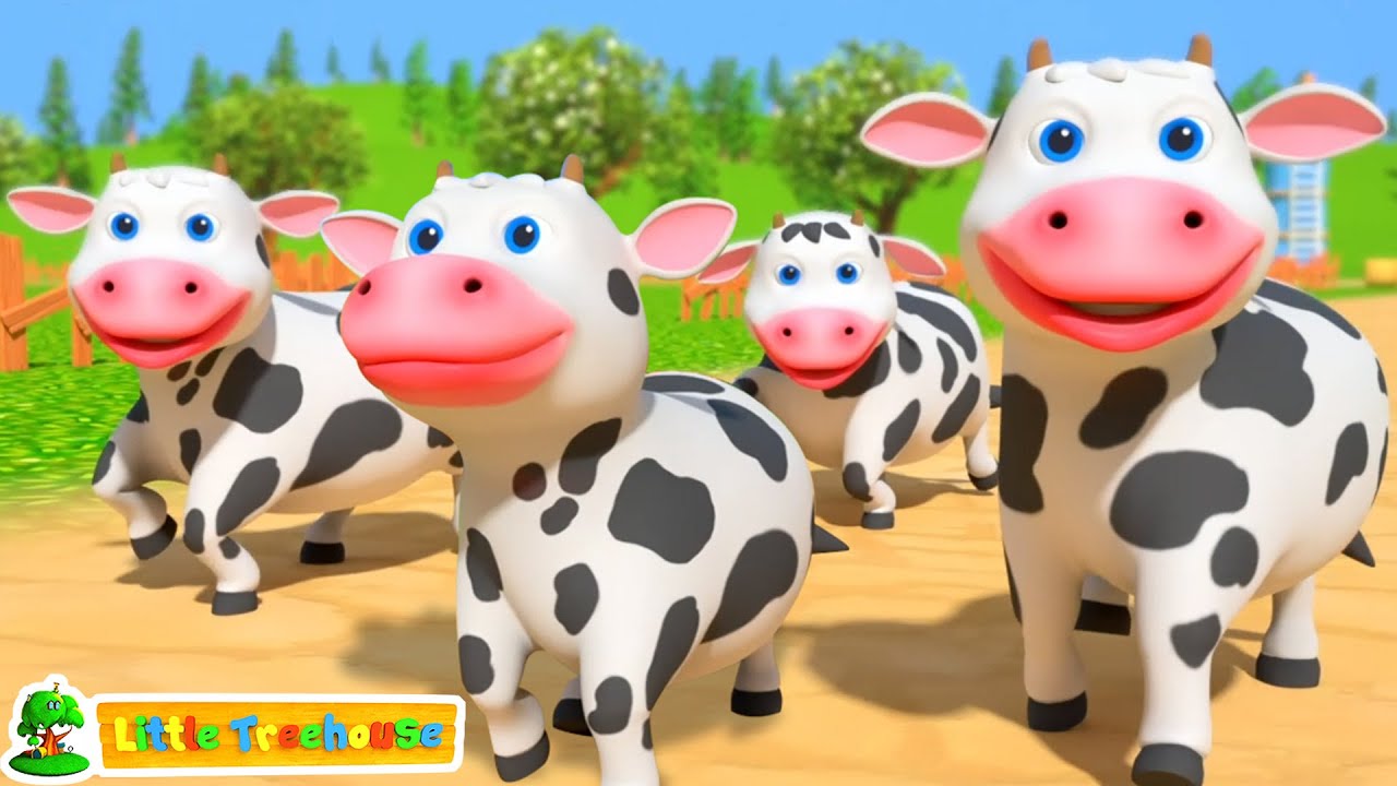 Five Little Cows Learn to Count 5 with Baby Song by Little Treehouse ...