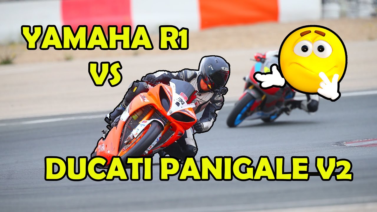 YAMAHA R1 VS DUCATI PANIGALE V2---- LOS ARCOS / TRACK DAY R1 VS DUCATI ...