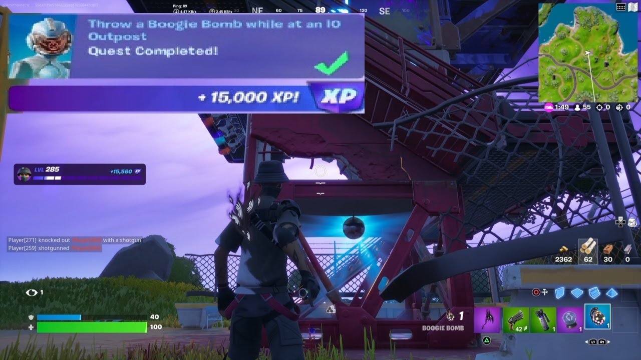 Throw a Boogie Bomb while at an IO Outpost Fortnite - YouTube